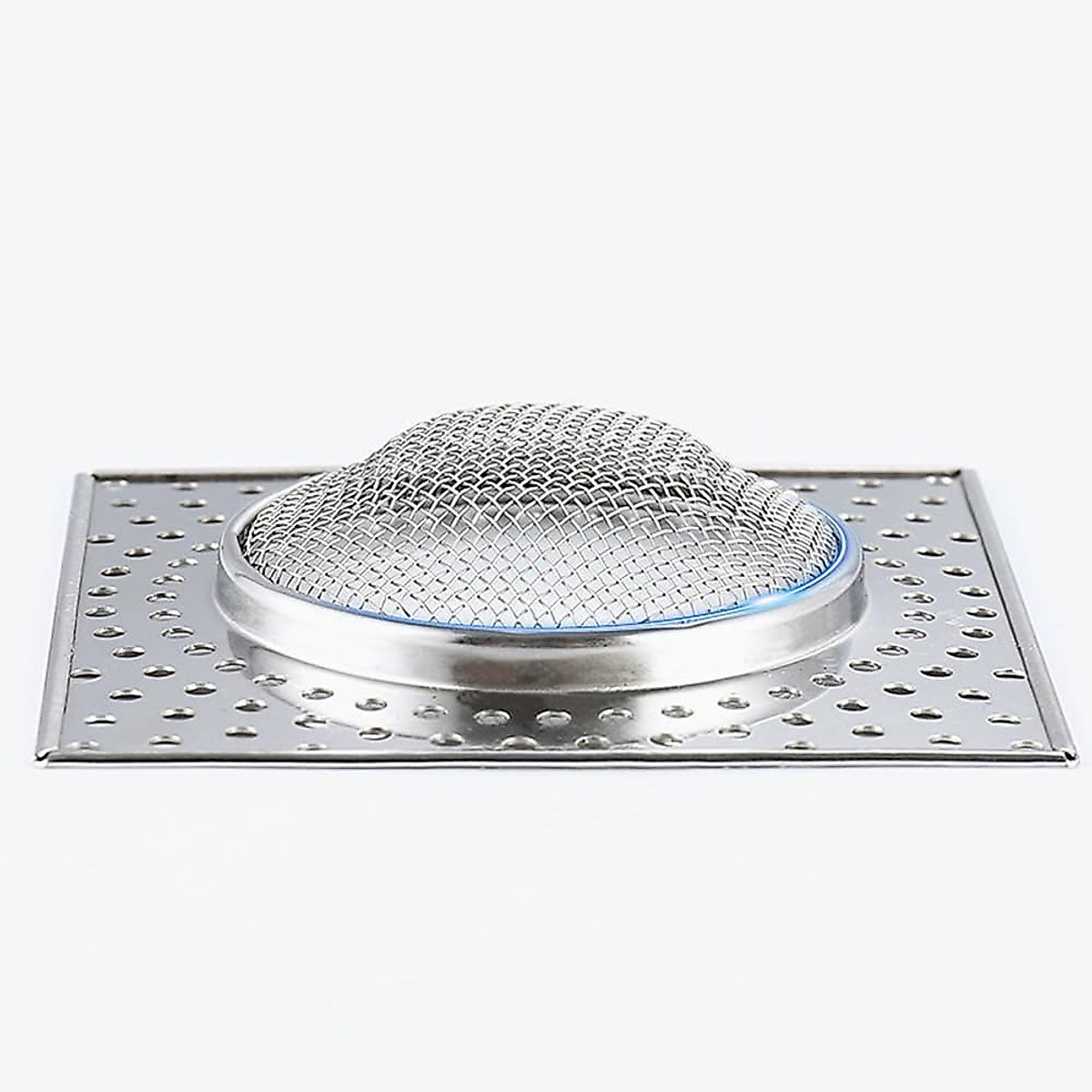 Bathtub Drain Hair Catcher, Fast Drain Shower Drain Hair Catcher, 304 Stainless Steel Drain Protector for Bathroom Pop-up Drain, Kitchen and General Drain (4 Pieces Square)