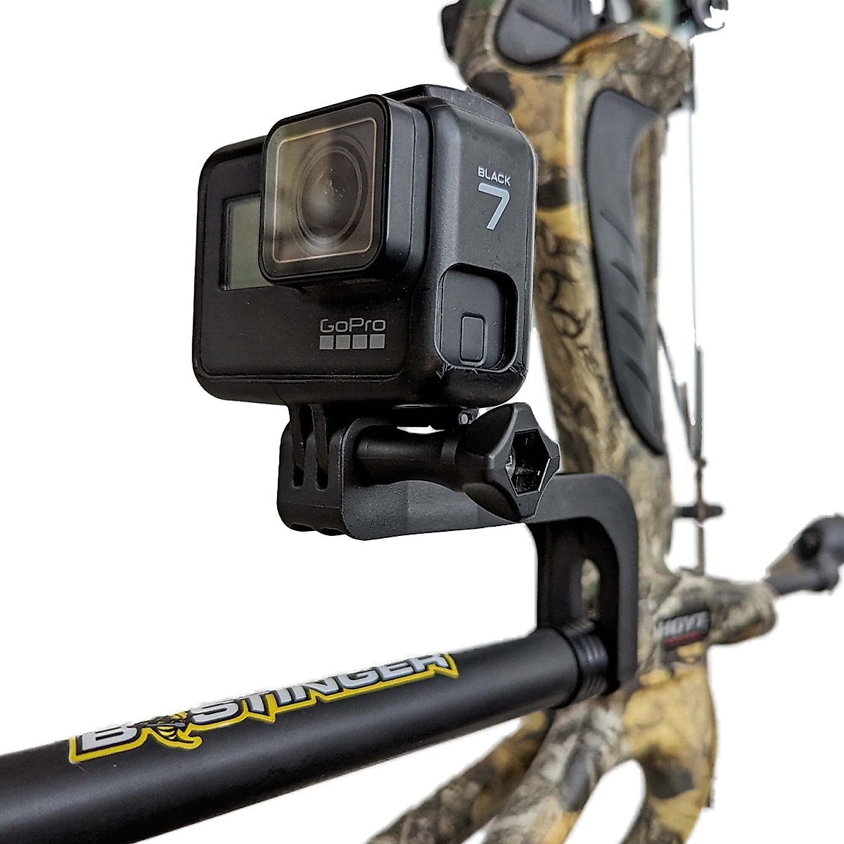 The Original StaBowMount - Compatabile with GoPro Bow Mount and Insta360 Cameras - Made in The USA for Any Camera with a 2-Prong (GoPro Style) Mounting - Archery GoPro Mount