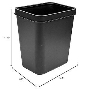 CHICIRIS Slim Trash Can, 8L Plastic Garbage Bin Rectangle Trash Bin for Kitchen Bathroom Bedroom, 10.8 x 7.9 x 11.8in (Gray)