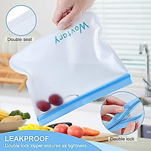 Dishwasher Safe Reusable Gallon Freezer Bags-7 Pack,Reusable Silicone Storage Bags BPA Free, Extra Thick Leakproof & Plastic Free Bags For Meat Fruit Vegetables
