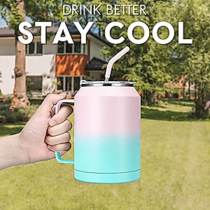 zenbo 50 oz Mug Tumbler – Stainless Steel Vacuum Insulated Mug with Handle,Lid and Straw,Keeps Drinks Cold up to 36 Hours – Sweat-Proof Body, Dishwasher Safe