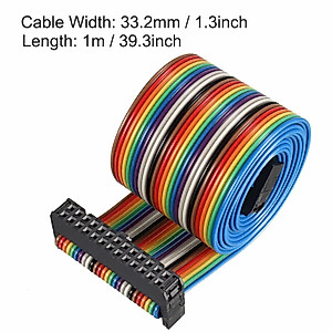 Tool parts IDC Rainbow Wire Flat Ribbon Cable 26P A-type FC/FC Connector 2.54mm Pitch 1m