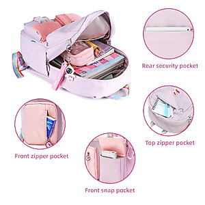 AUOBAG Kids Backpacks Girls Backpack for Girl Elementary School Bags Bookbags For Teen Suitable For Children Aged 7-15 (Purple)