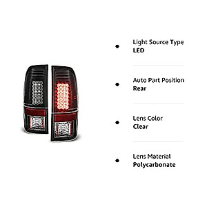 ACANII - For 2008-2016 Ford F250 F350 F450 SuperDuty Black LED Tail Lights Brake Lamps Replacement Driver & Passenger