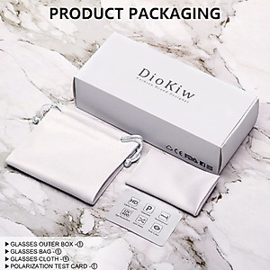 DioKiw Square Polarized Sunglasses for Men Vintage Style Driving Travel Sun Glasses Lightweight Frame UV Protection Goggles