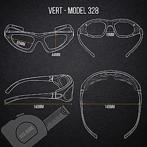 WYND Blocker Vert Motorcycle & Outdoor Sports Wrap Around Sunglasses (Black/Smoke Lens)