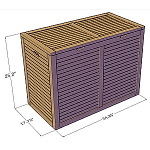 AquaTeak The Original Nila Double Teak Laundry or Storage Hamper