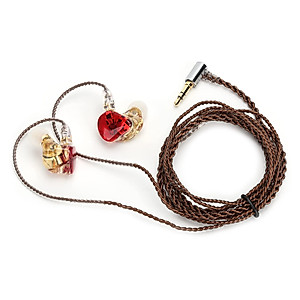 TQKLSM Wired Headset in-Ear Headset Resin Dynamic Earbuds HiFi Monitor Earbuds Wired Headset E-Sports DIY Gaming Earphone(Red)