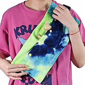 LIKZINWA Bearded Dragon Sling Carrier and Leash Harness,Small Animal Carrier with Adjustable Strap and 3 Size Pack Reptile Harness(Blue+Harness)