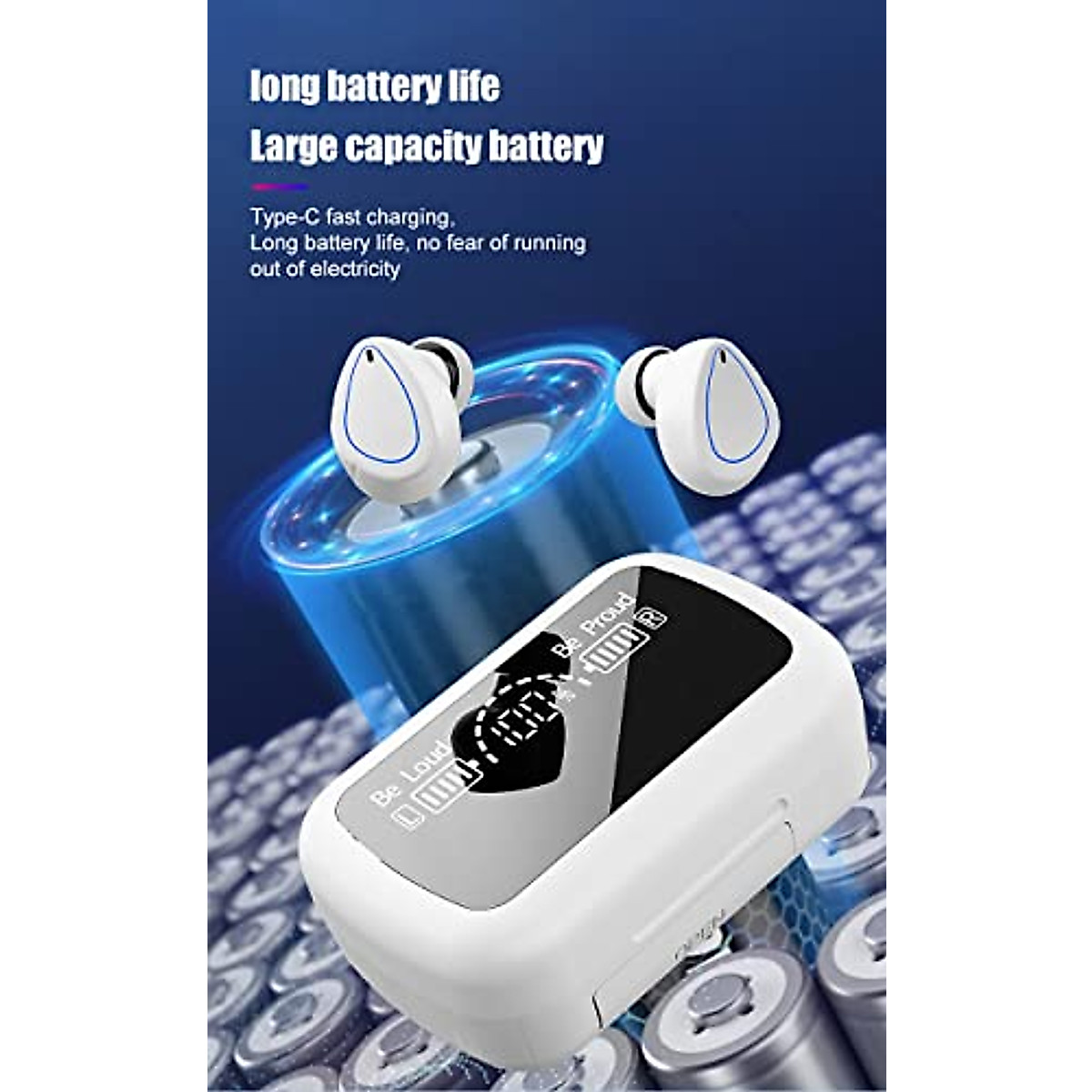 Wireless Earbuds, Bluetooth 5.2 Earbuds 140H Playtime Bluetooth Headphones HD Stereo Noise Cancelling Wireless Earphones in Ear with Mic, USB-C Charging Case, IP7 Waterproof Headset for Sports