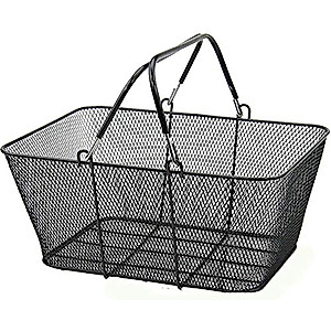 CUSTOM Shopping Basket Wire Mesh Market Gift Store BLACK Lot Of 12 NEW
