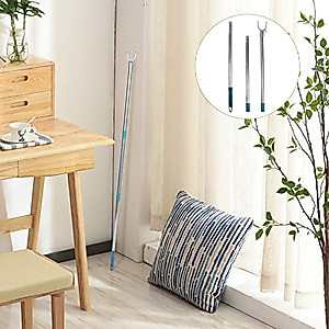 LIFKOME Outdoor Curtains Closet Rod Clothes Rod 5 pieces Reach Pole reach stick retractable reach stick pole with hook Hook: Clothing Reach Rod Living Room Essentials Outdoor Clothing
