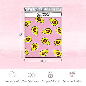 Pack It Chic - 10X13 (100 Pack) California Avocados Poly Mailer Envelope Plastic Custom Mailing & Shipping Bags - Self Seal