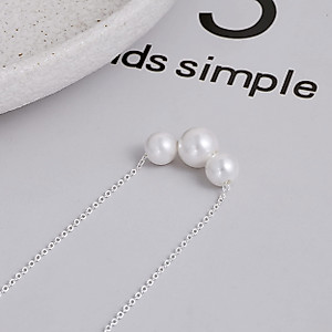 MIDEEO Dainty Pearl Necklaces for Women 14K Silver Plated Pearl Necklaces Pearl Chain Necklace Exquisite Choker Jewelry Gifts