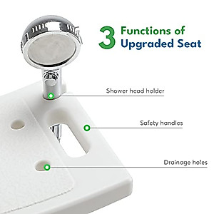 Auitoa 2 in 1 Shower Chair, with Handles and Shower Head Holder, Tool-Free Assembly 350lb Bathtub Chair for Shower with Back Support, Shower Stool for Inside Shower for Elderly, Handicap, Pregnant