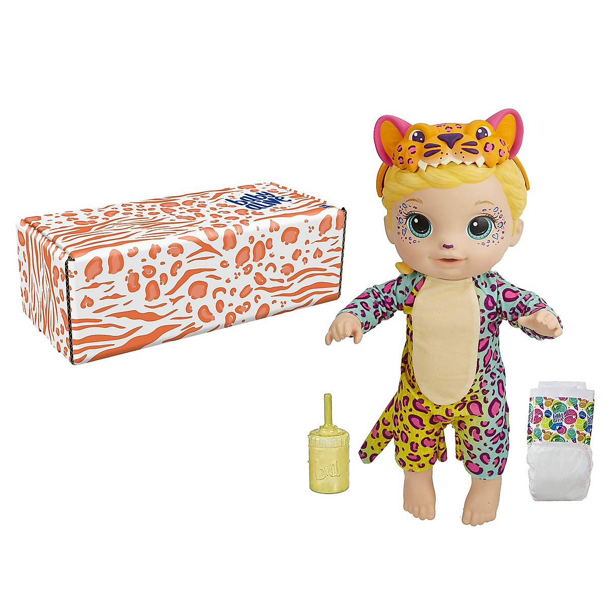 Baby Alive Rainbow Wildcats Doll, Leopard, Accessories, Drinks, Wets, Leopard Toy for Kids Ages 3 Years and Up, Blonde Hair
