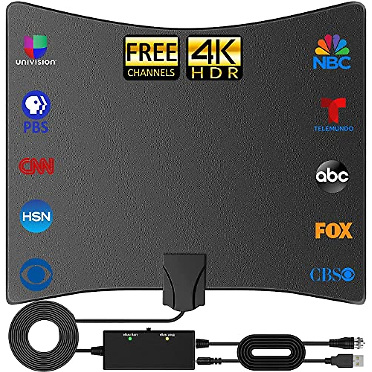 2023 Upgraded TV Antenna for smart tv- 420 Miles Range Digital Indoor antenna- Powerful Amplifier Support 8K 4K 1080p All TV's VHF UHF Outdoor Signal Booster 360°Signal Reception- 18ft Coax HDTV Cable