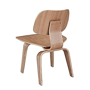 Modway Fathom Mid-Century Modern Molded Plywood Kitchen and Dining Room Chair in Natural