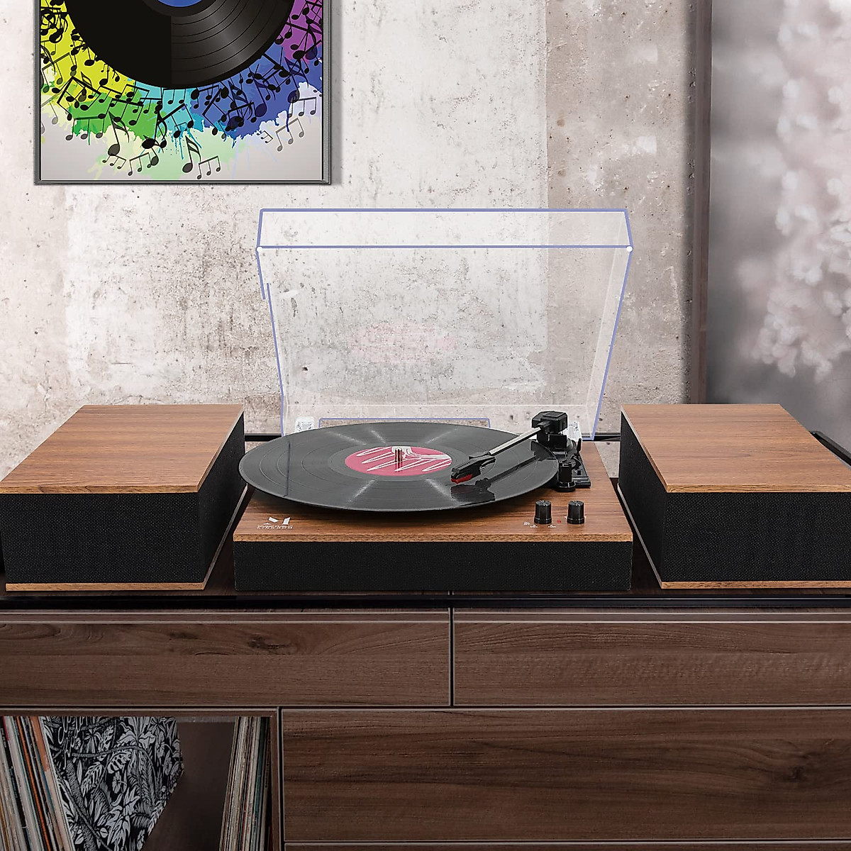 MPK Bluetooth Record Player - Vintage Style HiFi System