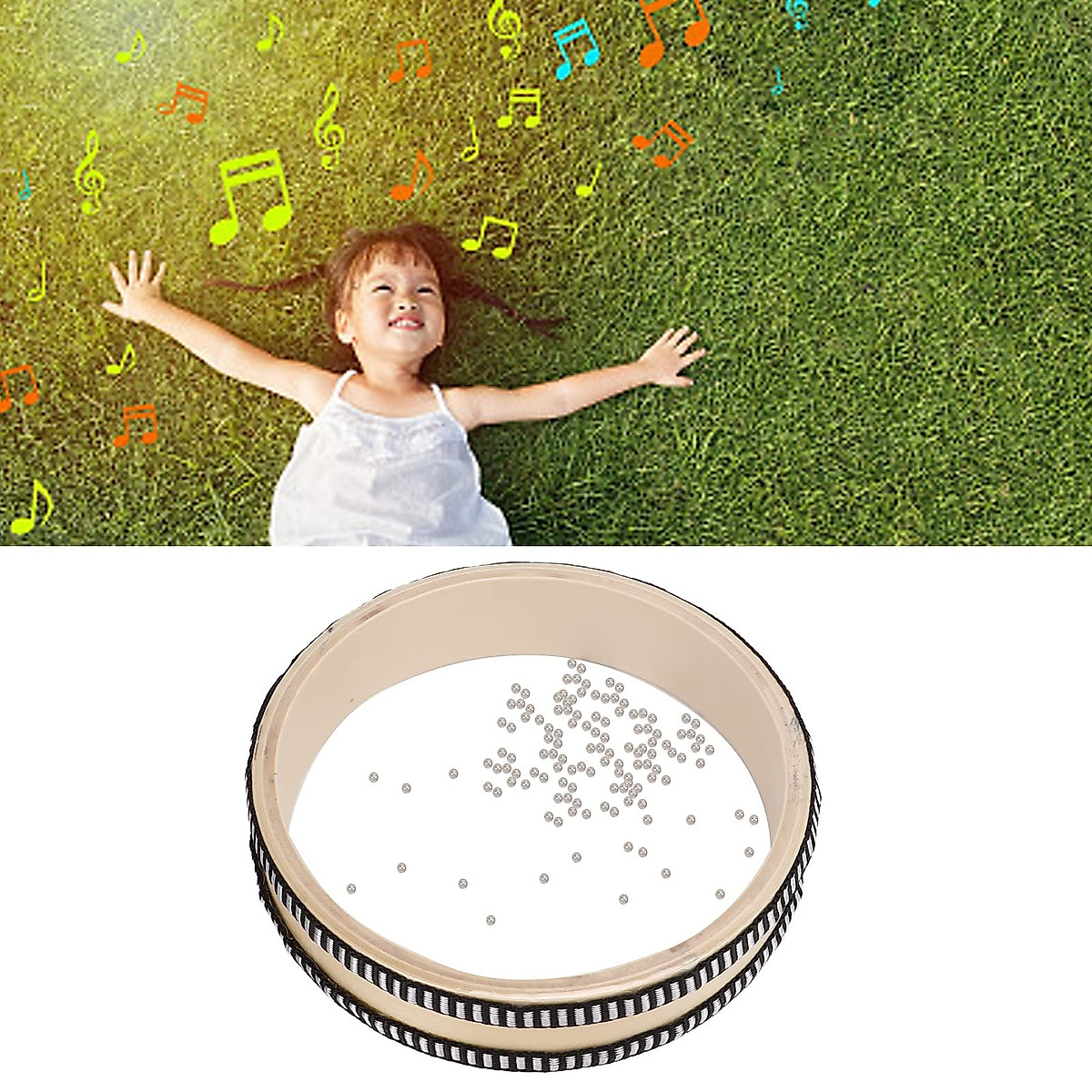 Hozee Wave Bead Drums, Ocean Drum Maple Well Structured Transparent Natural Colour Oceans Sound Effect for Child (Hozeekhm06gwsut1746)