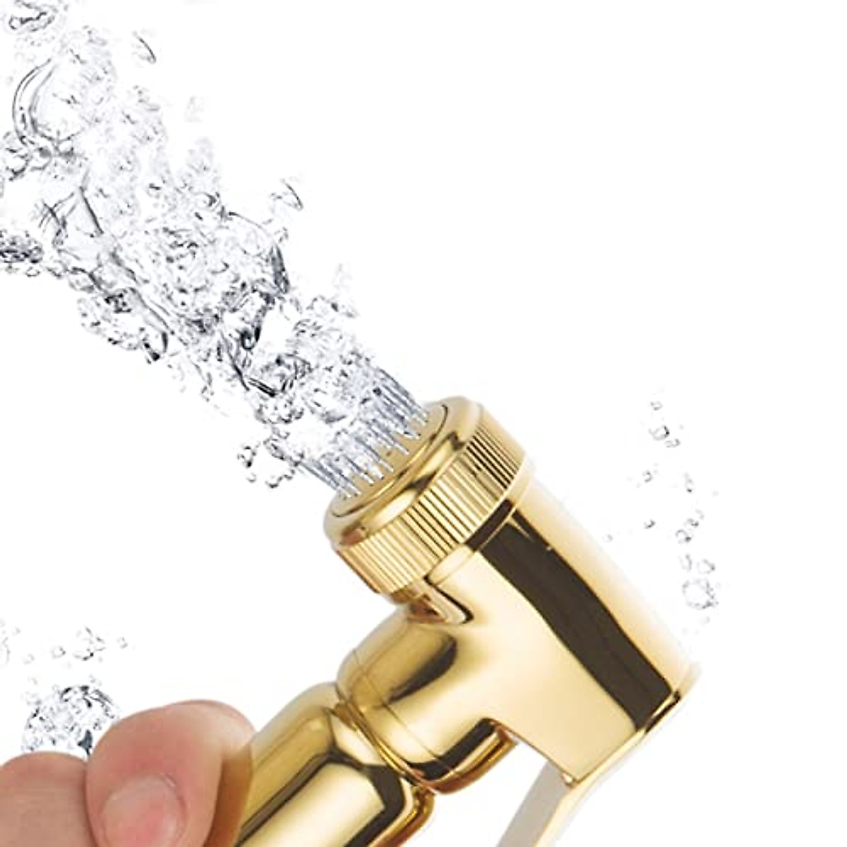 Shower System, Handheld Bidet Sprayer for Toilet Gold Baby Cloth Diaper Sprayer Portable Brass Hand Held Toilet Bidet Sprayer Head with Bidet Hose for Feminine Wash, Pet Washing, Easy to Install