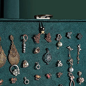 GYJOYERO Women Jewelry Box Lockable 3 Layers Large Jewelry Organizer Storage Case for Earrings Necklaces Rings Bracelets,Green Display Jewel Holder (Green)