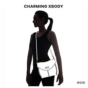 Chala Charming Crossbody Bag - Flap Top and Metal Key Charm in Navy Blue, Cross-Body or Shoulder (Coin Purse_Blue Bird)