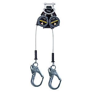 Miller by Honeywell TurboLite Edge Extreme Sharp Edge 9-Foot Twin Personal Fall Limiter with Aluminum Locking Rebar Hooks (MFLEC2-12/9FT), Gray
