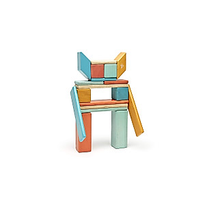 24 Piece Tegu Magnetic Wooden Block Set, Sunset, 1-99 years old
