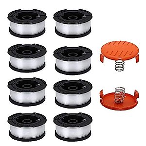 Lucky Seven AF-100 Spool Compatible with Black & Decker AF-100-3ZP 0.065" String Trimmer Line Replacement for GH900 GH600 String Trimmer (8 Spools + 2 Caps and Springs)