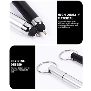 Tofficu 24 Pcs Touch Screen Ballpoint Pen Key Carabiner Stylus Pen Keychain Screen Stylus Pen Black Drawing Pens Ball Point Pens Black Drawing Pen Key Chain Portable Plastic Digital Tablet