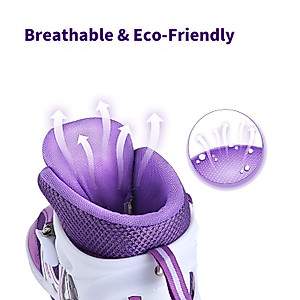 Roller Skates for Kids, Adjustable Size Double Roller Skates, with All Wheels Light up, Fun Illuminating for Girls Boys for Kids, Rollerskates for Kids Beginners, Medium（2-5）, Purple