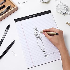 Amazon Basics Wide Ruled 8.5 x 11.75-Inch Lined Writing Note Pads - 12-Pack (50-sheet), White