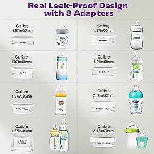 Portable Baby Bottle Warmer, Travel Bottle Warmer with 8 Adapters, Rechargeable Wireless Fast Bottle Warmer with Precise Temperature Control and Automatic Shut-Off, Bottle Warmer for Breastmilk