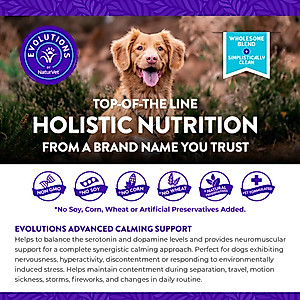 Evolutions by NaturVet Advanced Calming Support 180ct Soft Chews for Dogs - Ashwagandha, Chamomile, Ginger, Thiamine, Magnesium, Melatonin - Helps Promote Rest, Tranquility, Calming Effect on Nerves