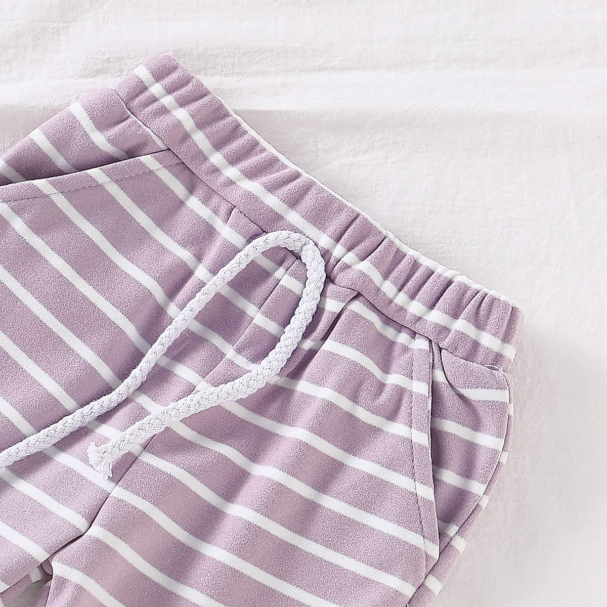 Dimoybabe Baby Girl Clothes Boy Sweatshirt Infant Outifts Set Spring Winter Long Sleeve Outfits + Stripped Pants 2pcs Stripe Purple