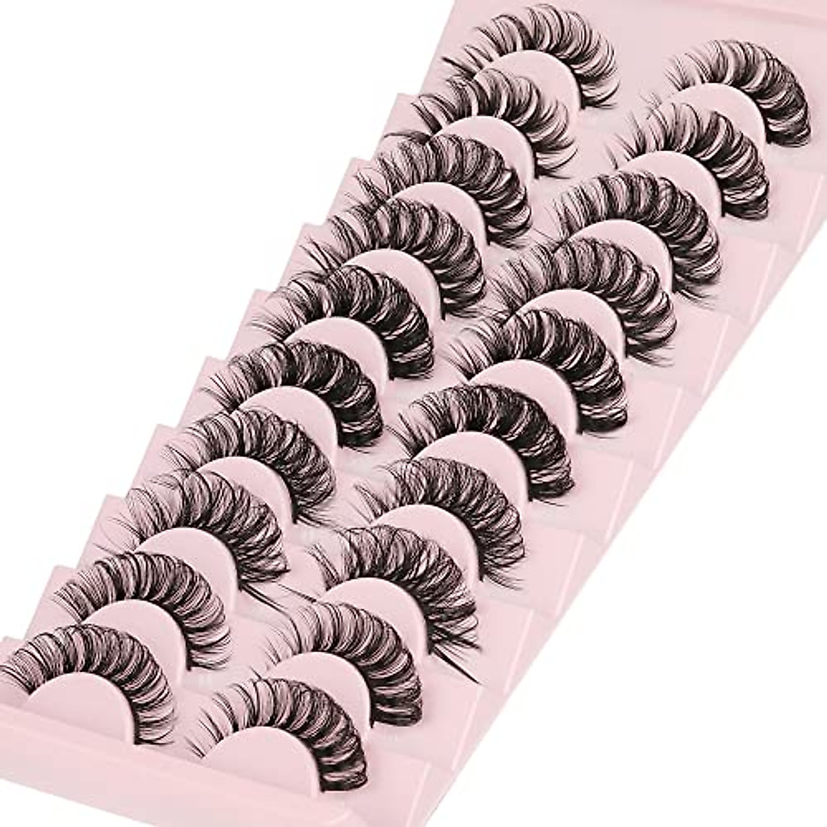 Eyelashes Russian Volume Strip Lashes 5 Styles Mixed Natural Wispy D Curly Mink False Eyelashes Look Like Extensions 10 Pairs by Yawamica