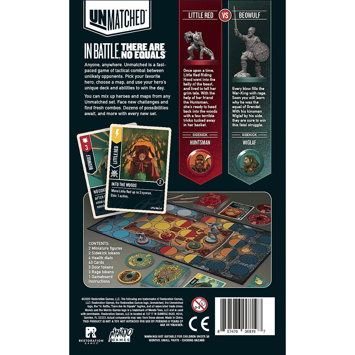 Restoration Games Unmatched Little Red Riding Hood Vs. Beowulf, Black