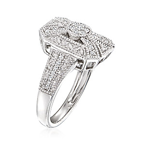 Ross-Simons 0.50 ct. t.w. Diamond Scrollwork Ring in Sterling Silver. Size 10