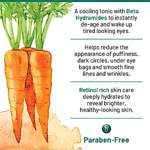 40 Carrots Carrot & Cucumber Eye Gel with Retinol for All Skin Types - Smooths Fine Lines & Reduces Wrinkles, Crow's Feet, Dark Circles, Under Eye Bags | Paraben Free (0.5 fl oz)