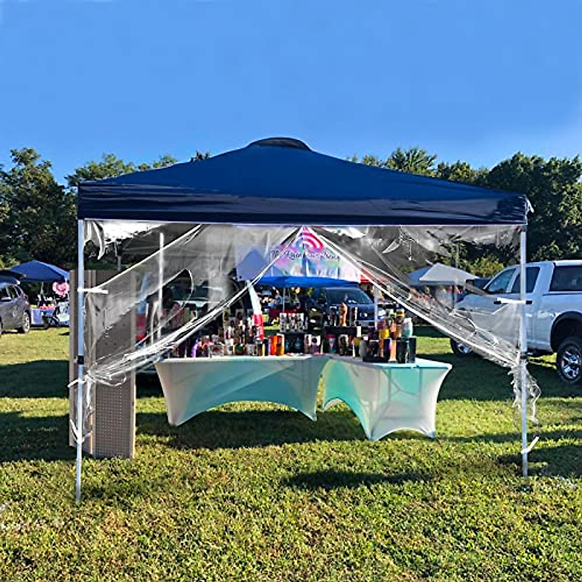 MordenApe Clear Sidewall for 10x10 Pop up Canopy - Straight Leg, Instant Canopy Transparent Sunwall, Outdoor Canopies Sidewall with Door, 1 Pack Sidewall Only