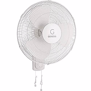 Genesis G16WALL 16 Inch Wall Fan, 3 Speed Settings, Max Cooling Technology, Oscillation