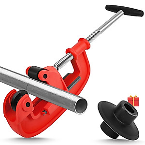 Heavy Duty Tube Cutter with a Extra Blade, Sharp Rigid Tubing Cutter Cuts Up to 1-3" Galvanized Pipe, Copper Pipe and Iron Pipe, Metal Pipe Cutter Tool Great for Plumbers or Metal-workers - by Godora