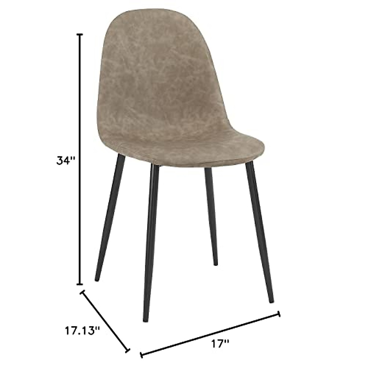 Crosley Furniture CF501619-BR Weston Dining Chair (Set of 2), Distressed Brown/Matte Black