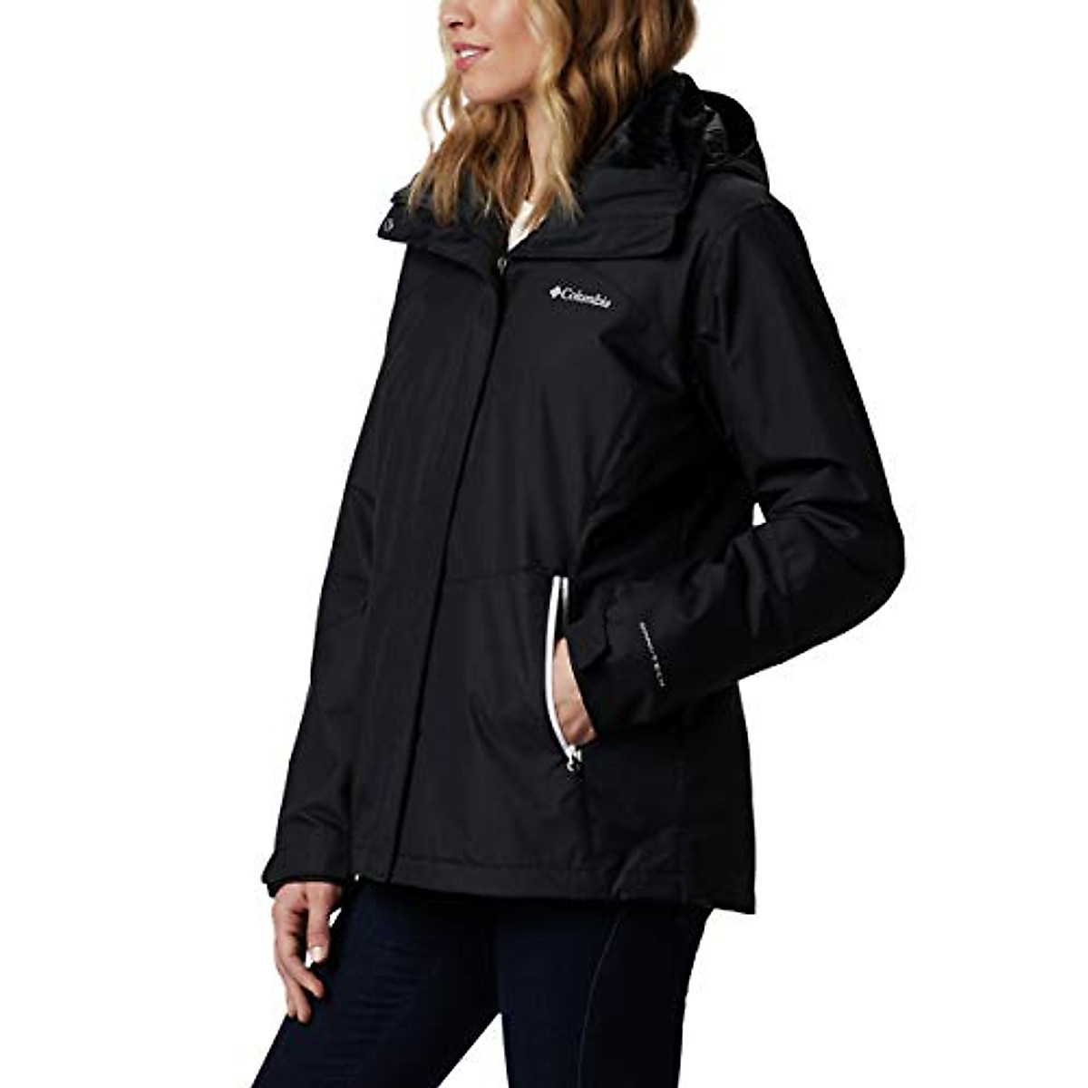 Columbia Women’s Bugaboo II Fleece Interchange Winter Jacket, Waterproof & Breathable, Black, Medium