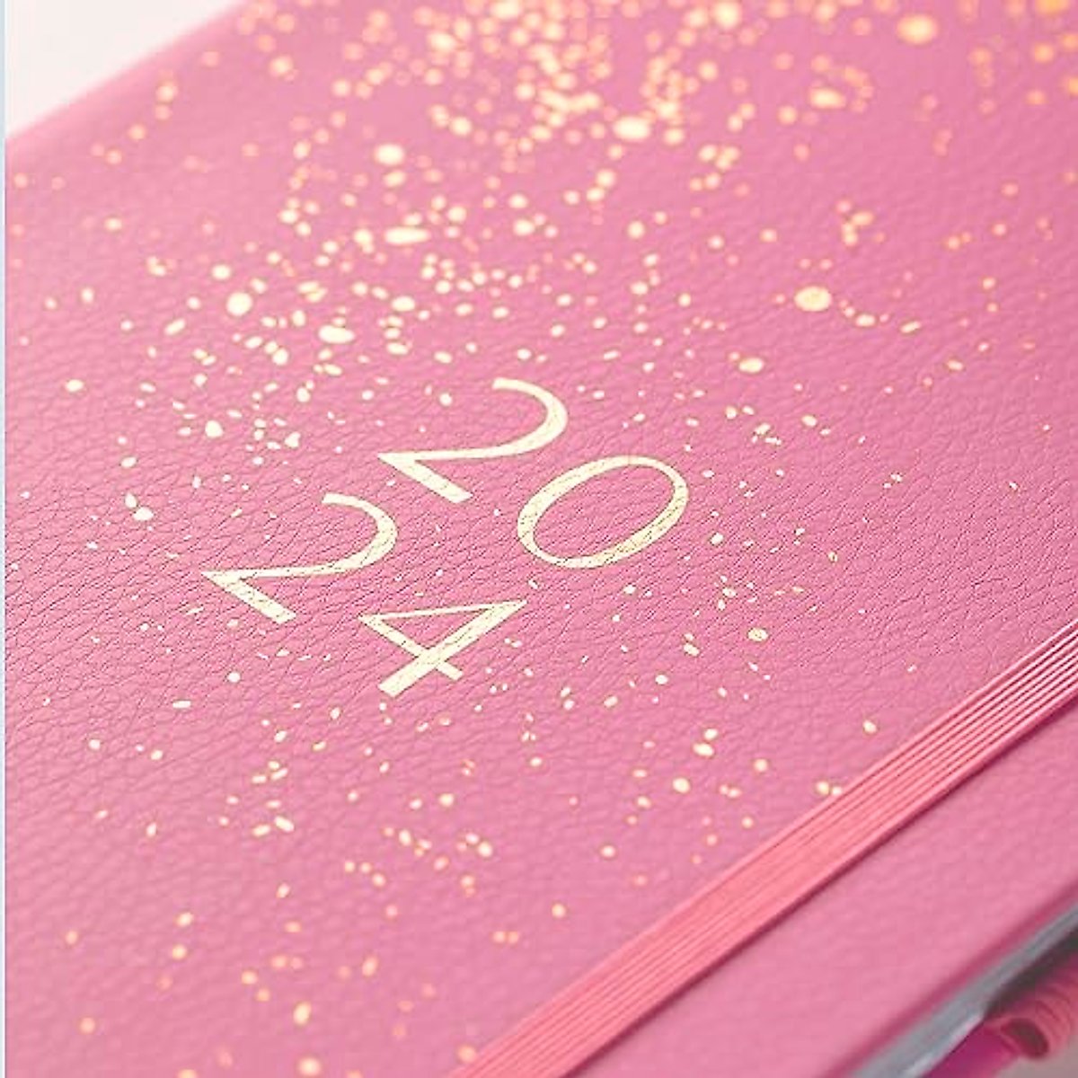 Busy B A5 To Do Diary January to December 2024 - Pink - Faux Leather Week to View Diary with Notes, Tear-Out Lists & Pockets
