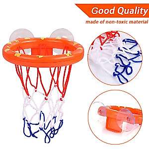 ENTHUR Bath Toy Fun Basketball Hoop & Balls Set for Boys and Girls Kid & Toddler Bath Toys Gift Set 3 Balls Included