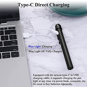 Hlsicnalm Pen Light Rechargeable Pen Light with Pupil Gauge LED Penlights USB Rechargeable Penlight Gifts for Nurses Nursing Student