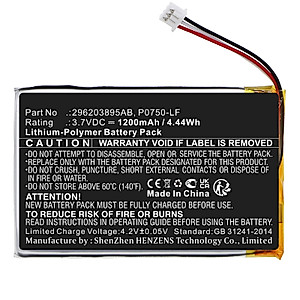 Synergy Digital Credit Card Reader Battery, Compatible with Ingenico P0750-LF Credit Card Reader Battery (Li-Pol, 3.7V, 1200mAh)