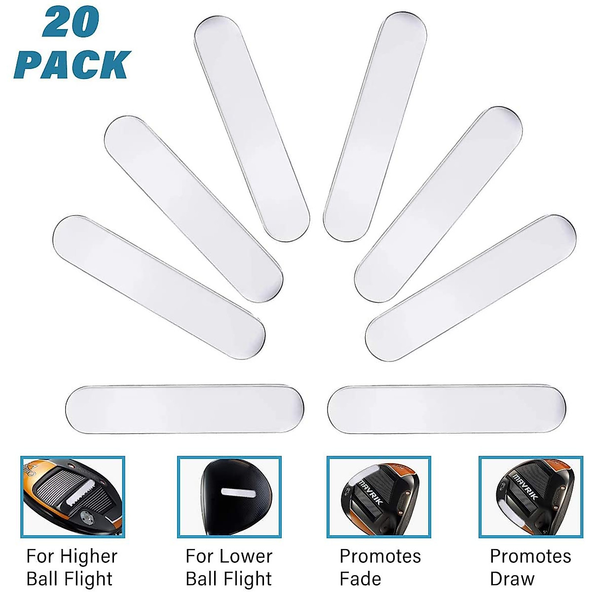 Aliennana Golf Weighted Lead Tape 20/30pcs Pickleball Lead Tape Strips Weight Golf Training Equipment Adhesive Lead Tape for Tennis Racket Pickleball Iron Putter Golf Clubs